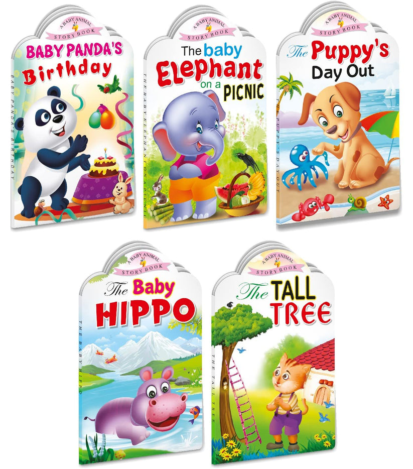 Sawan Set of 5 story books Baby Animals Series (Baby Panda,Baby Elepha ...